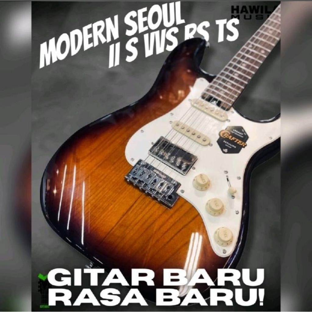 Jual Gitar Elektrik Crafter Modern Seoul II S VVS RS Roasted Rosewood Fretboard Stratocaster ...