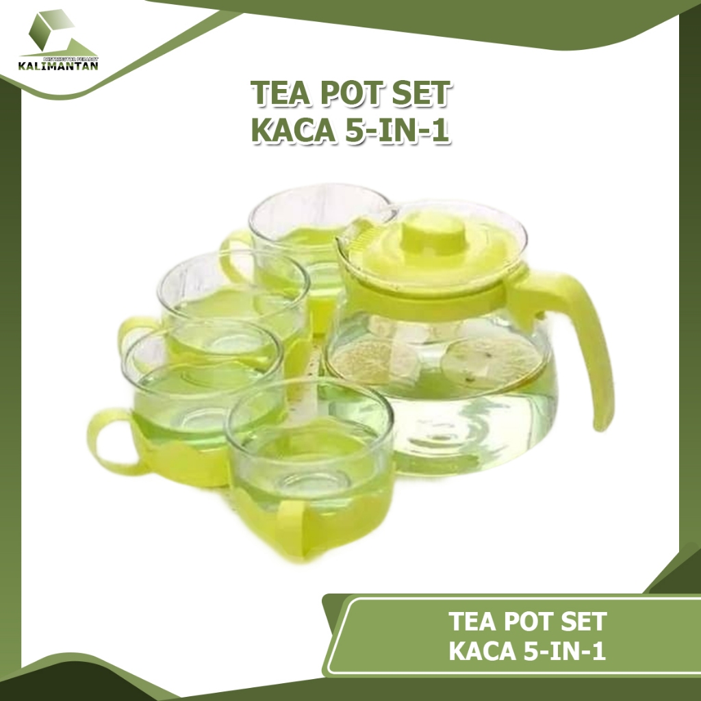 Jual Tea Pot Kaca 5in1 - Teko & 4 Gelas Teh Kaca Set untuk Ruang Tamu ...