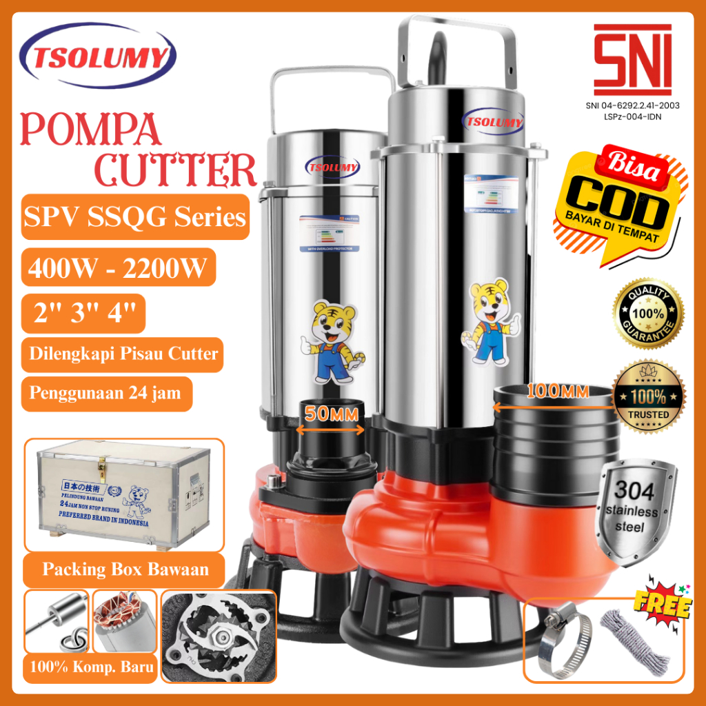 Jual Tsolumy Pompa Celup Air Kotor SPV SSQG Series Pompa Dengan Mata ...