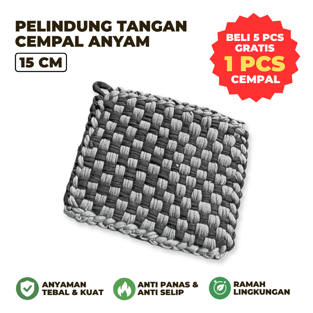 Jual Pelindung Tangan Cempal Anyam Anti Panas 15 cm | Shopee Indonesia