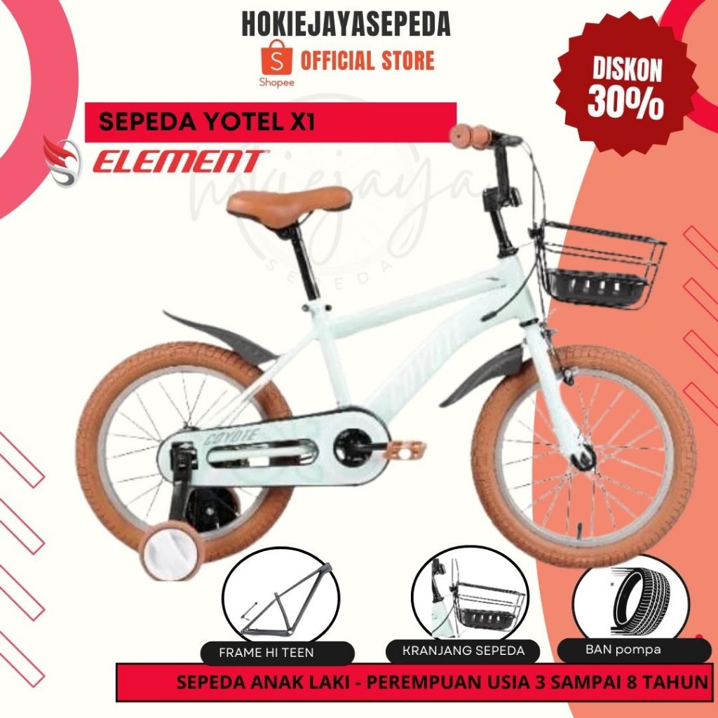 Jual Element Sepeda Anak Laki - Perempuan Yottel ban pompa - kranjang ...