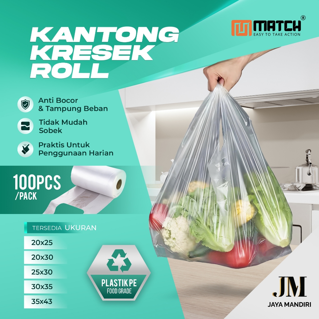 Jual MATCH Plastik Roll Serbaguna | Packing Makanan Sayur Buah Tahan ...