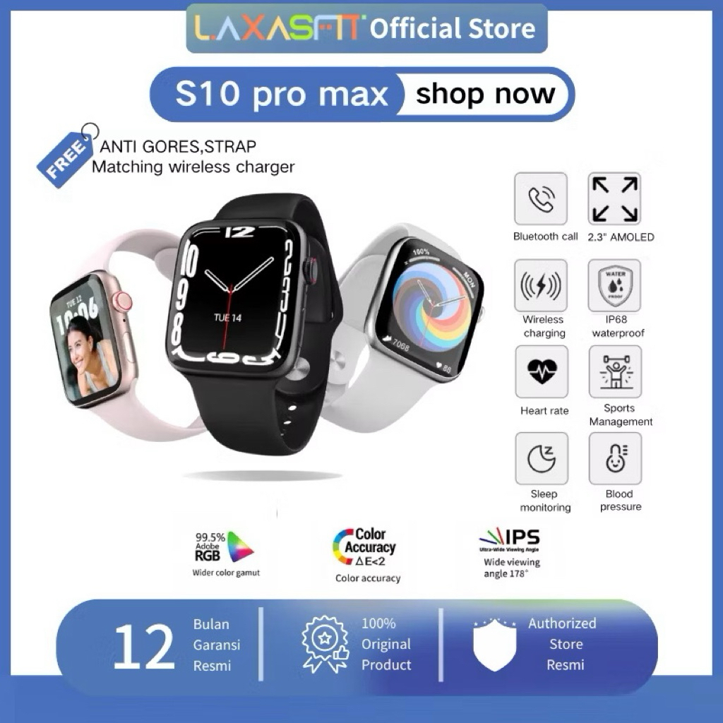 Jual Laxasfit Smartwatch S10 Pro MAX 2.3" AMOLED Large touch Screen ...