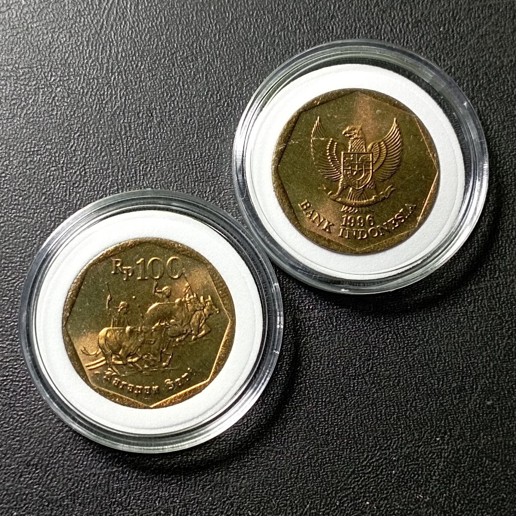 Jual 100 rupiah karapan sapi uang koin baru asli bonus kapsul | Shopee ...