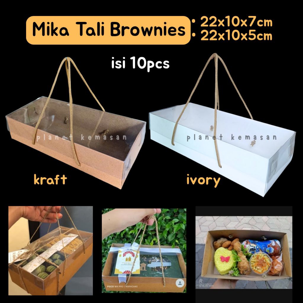 Jual [ISI 10PC] BOX MIKA COKLAT / DUS BOLU / KOTAK PUDING / BROWNIES ...