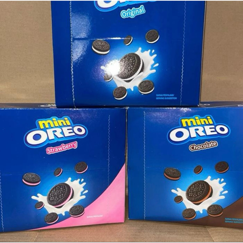 Jual MINI OREO Biskuit Sandwich 20,4gr x 10 pcs BOX Original Coklat ...