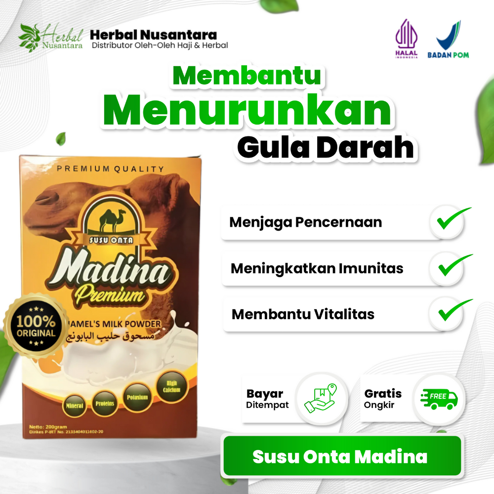 Jual Susu Onta Madina Premium 100% Asli Original Susu Bubuk 200 gram ...