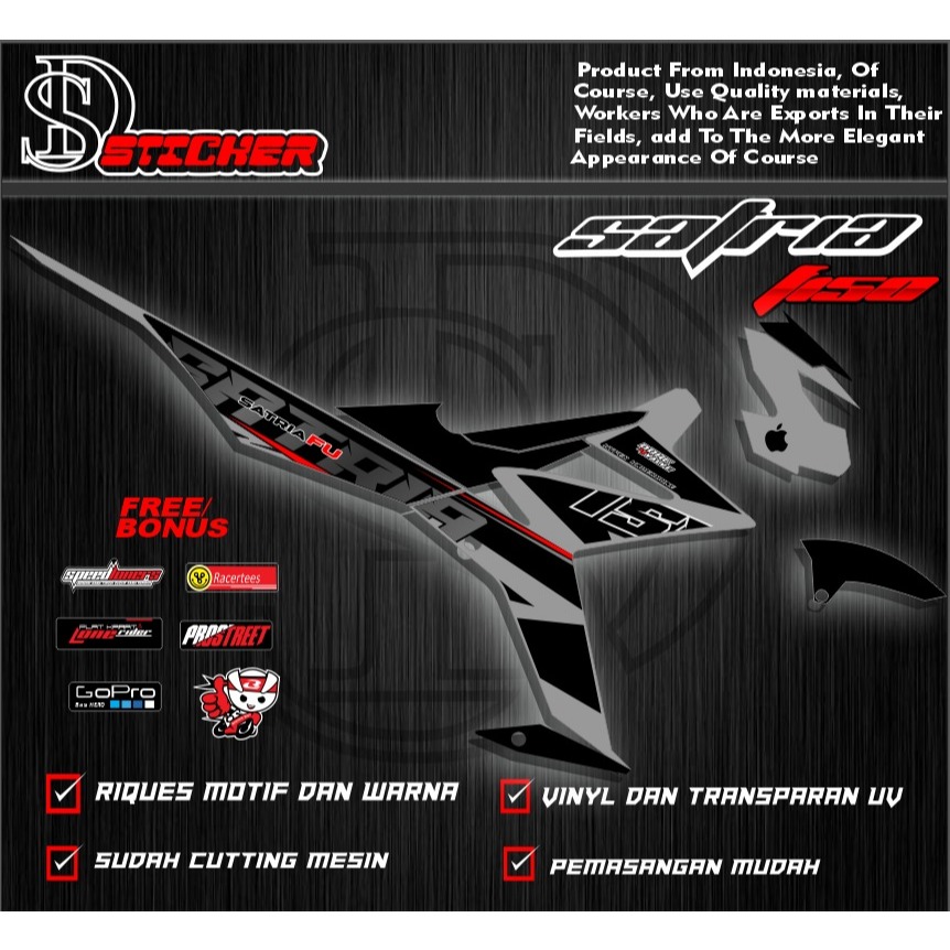 Jual sticker striping satria fu fi 150 (injeksi) custom transparan UV ...