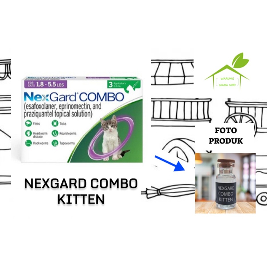 Jual Repack 1 botol Obat Kutu Kucing Nexgard Combo Kitten 0-2,5 kg ...