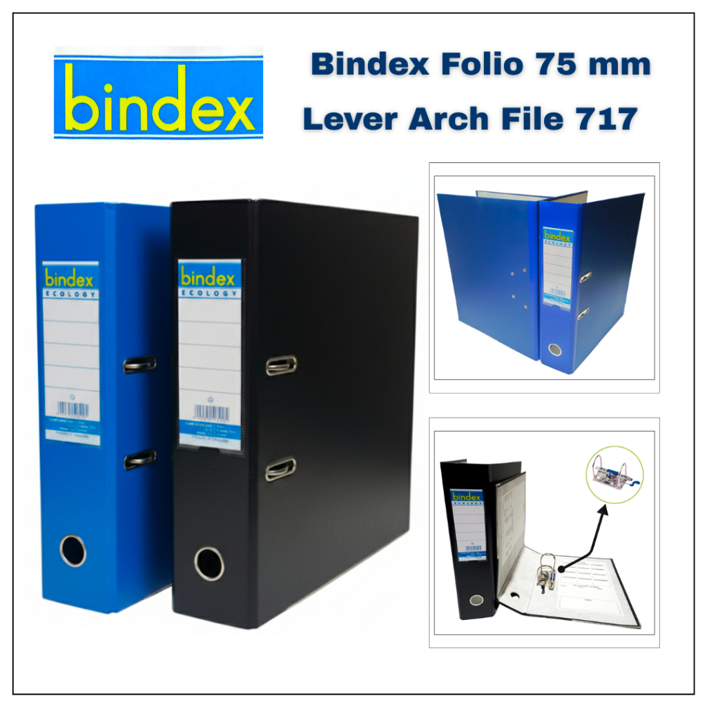 Jual Odner Bindex Hitam Biru isi 6 Pcs dan 12 Pcs Folio 717 Lever Arch ...