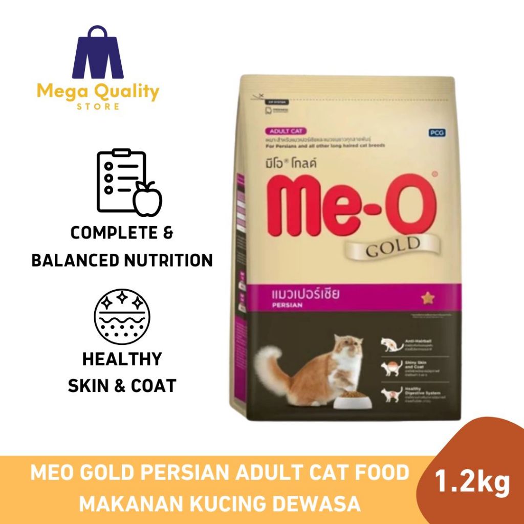 Jual Meo Gold Persian Adult Cat Food Makanan Kucing Dewasa 1.2kg ...