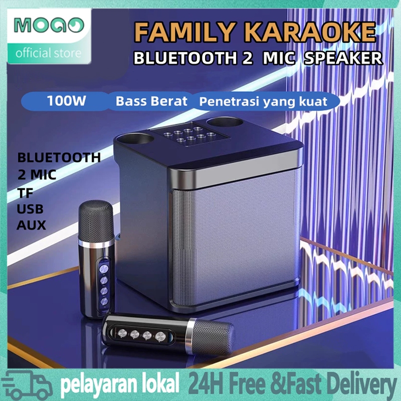 Jual MOGO Super Bass 2025 Speaker Bluetooth YS-203 Karaoke 2 mic ...