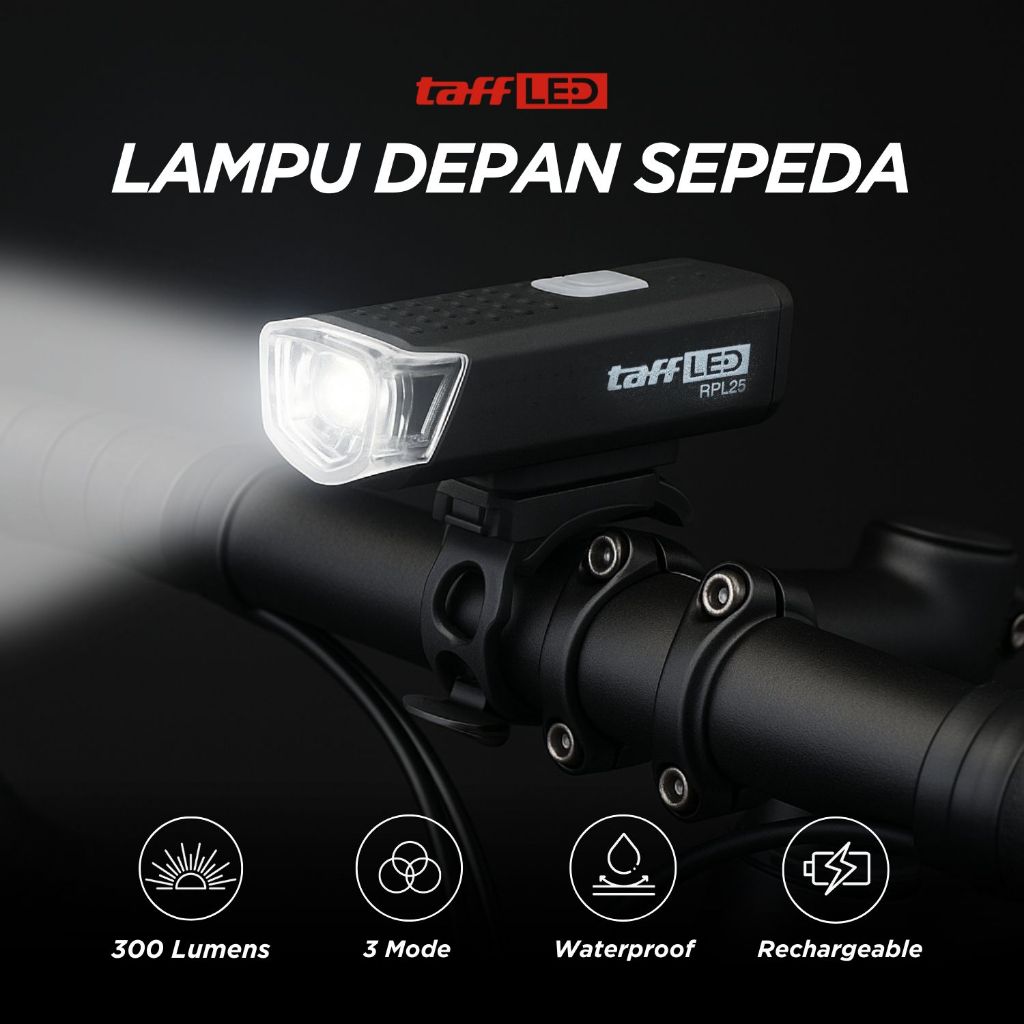 Jual Lampu Sepeda LED USB Rechargeable 800mAh 300 Lumens - RPL25 ...