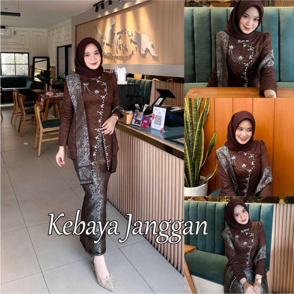 Jual Set Kebaya Ayu Janggan / Atasan Wanita Kebaya Janggan Dan Rok Songket / Kebaya Lamaran ...