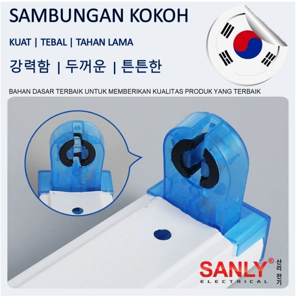 Jual KAP Fitting Lampu TL LED SANLY 18W/ 30W/ 40w 120CM cocok untuk TL ...