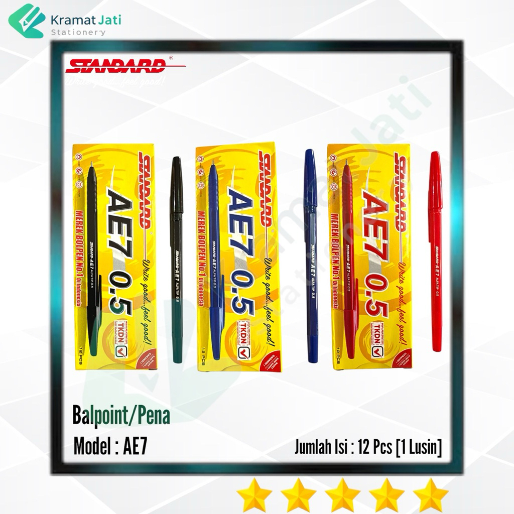 Jual STANDARD Balpoint/Pena AE7 [1 Lusin] | Shopee Indonesia