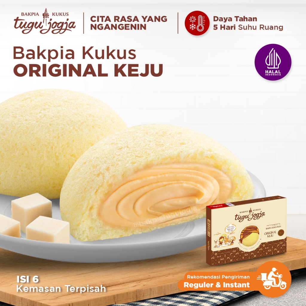 Jual Bakpia Kukus Tugu Jogja Rasa Original Keju - Isi 6 - Oleh-oleh ...