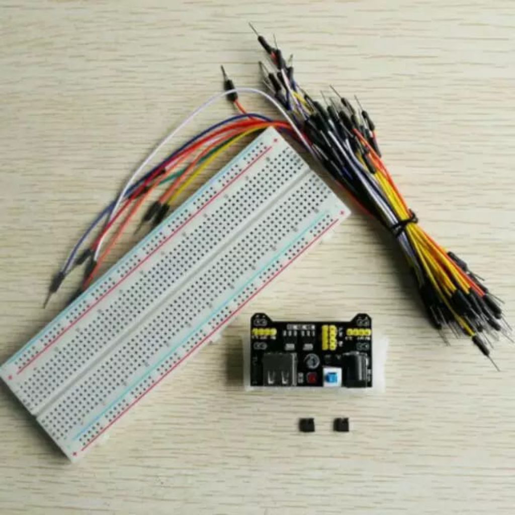 Jual Breadboard mb102 + powersupply 3.3v n 5 v + 65 pcs jumper Arduino uno | Shopee Indonesia