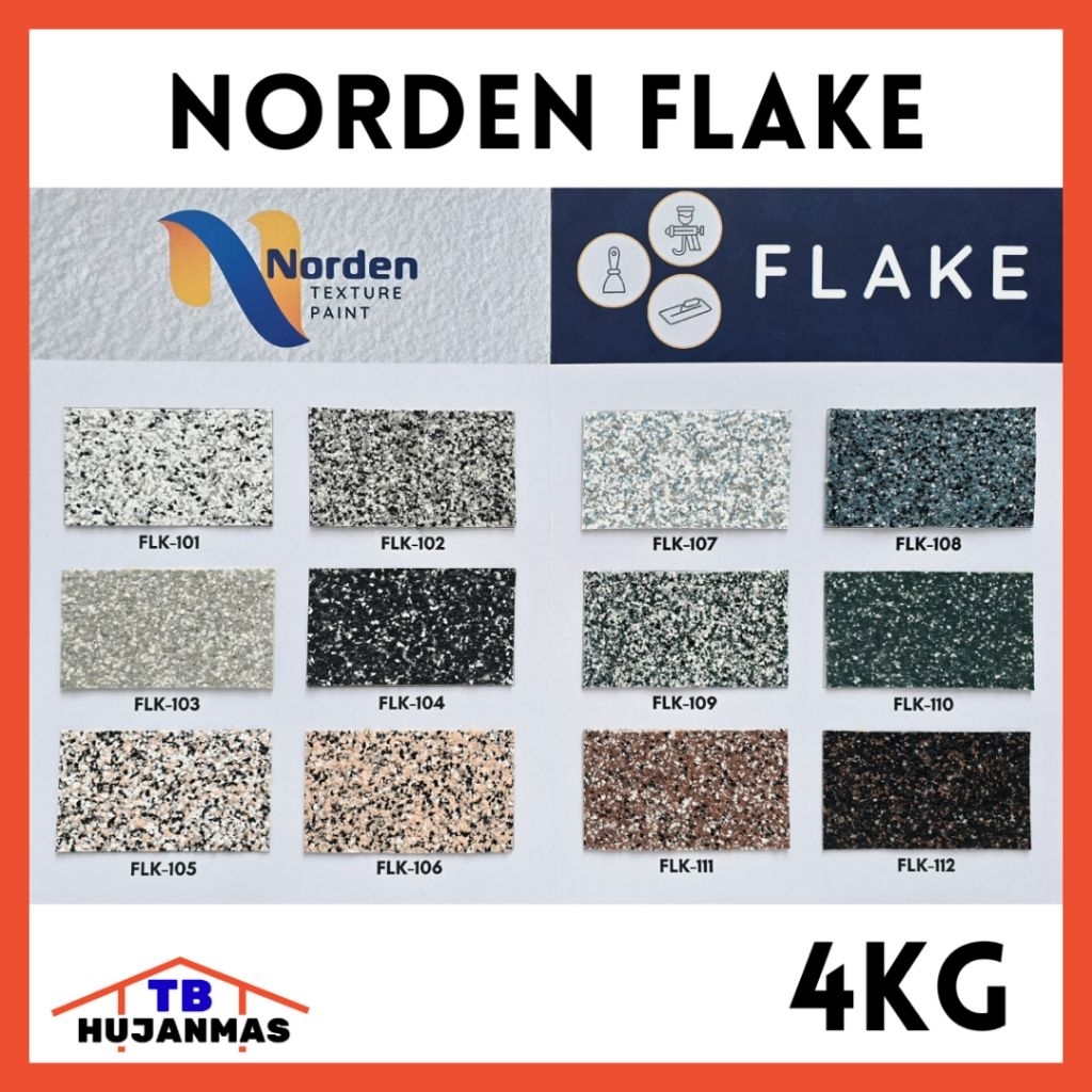 Jual NORDEN Cat Tembok Teksture Tipe FLAKE (FLK) 4Kg Batu Alam Stone ...