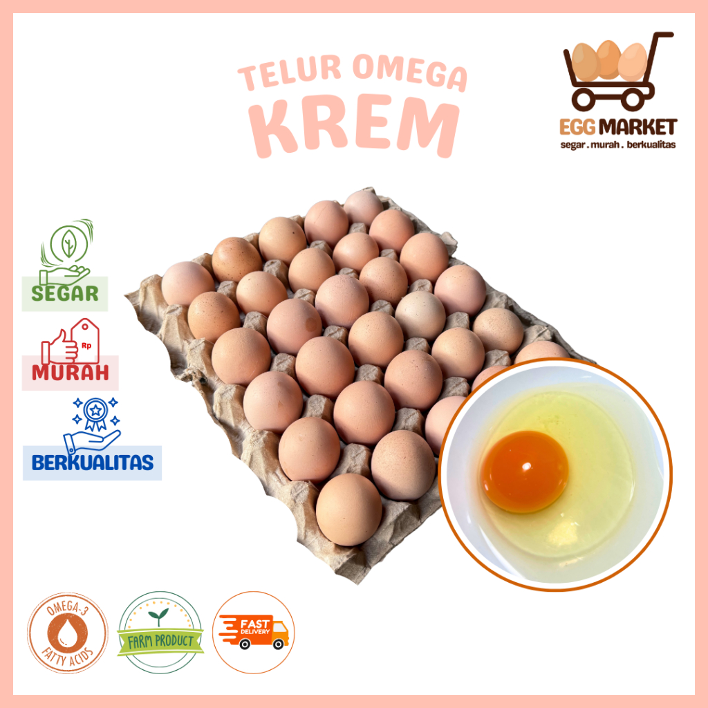 Jual TELUR AYAM NEGERI OMEGA 1KG KREM (SORTIRAN) SEGAR MURAH ...