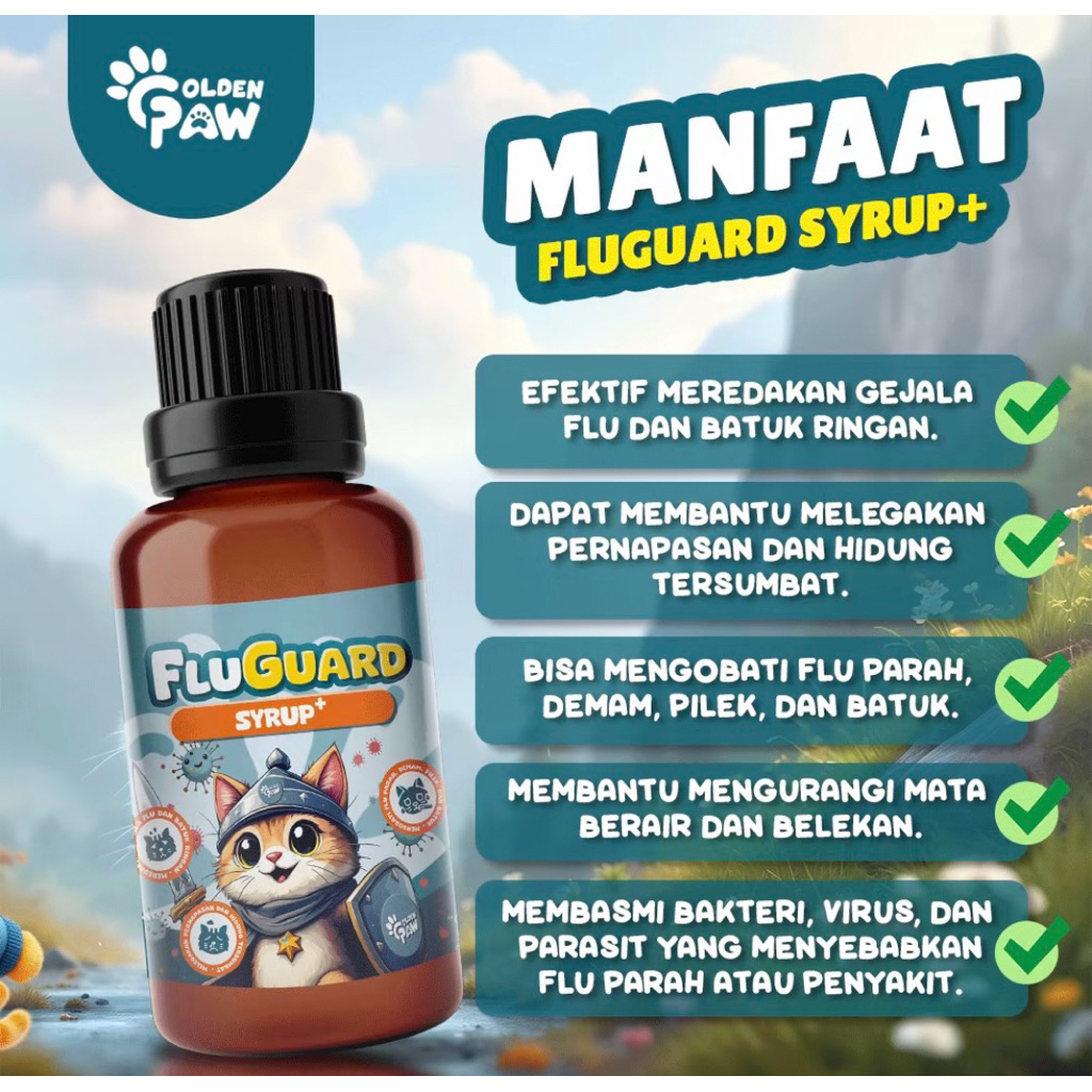 Jual Golden Paw - FLUGUARD SYRUP 30 ML Obat Flu & Batuk Kucing Rasa ...