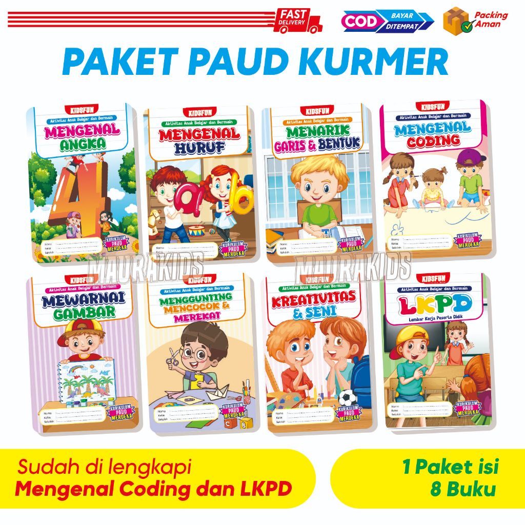 Jual BUKU ANAK TK PAUD LATIHAN MENULIS ANGKA HURUF 8 JUDUL 8 BUKU ADA ...