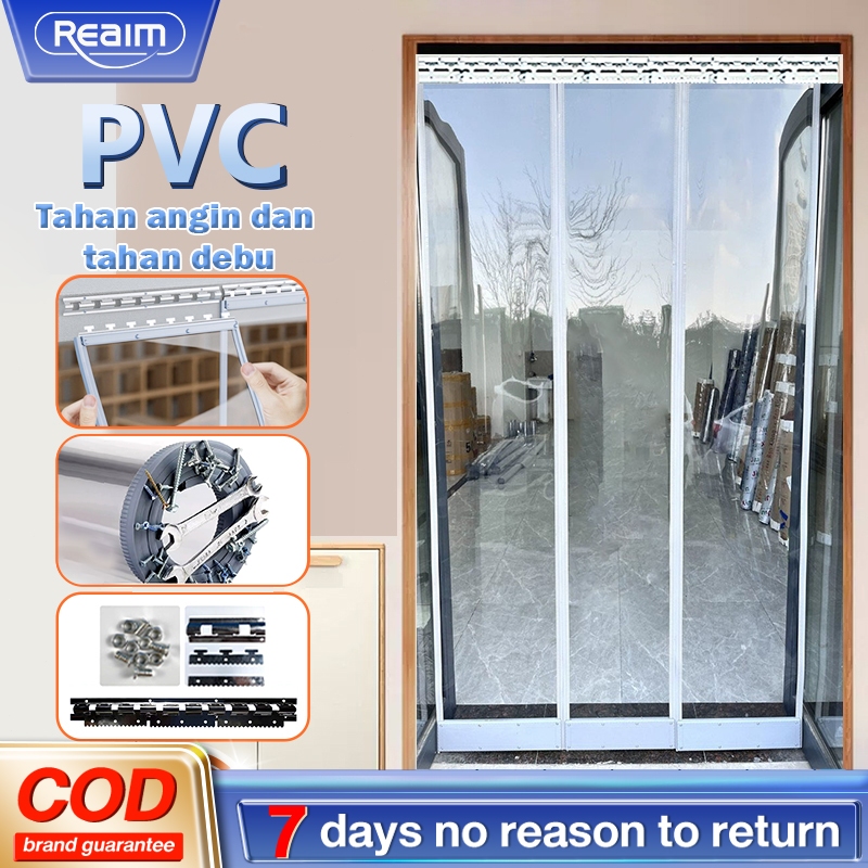 Jual Tirai Magnet TIRAI PLASTIK PVC CURTAIN PAKET Blue Clear/Bening ...