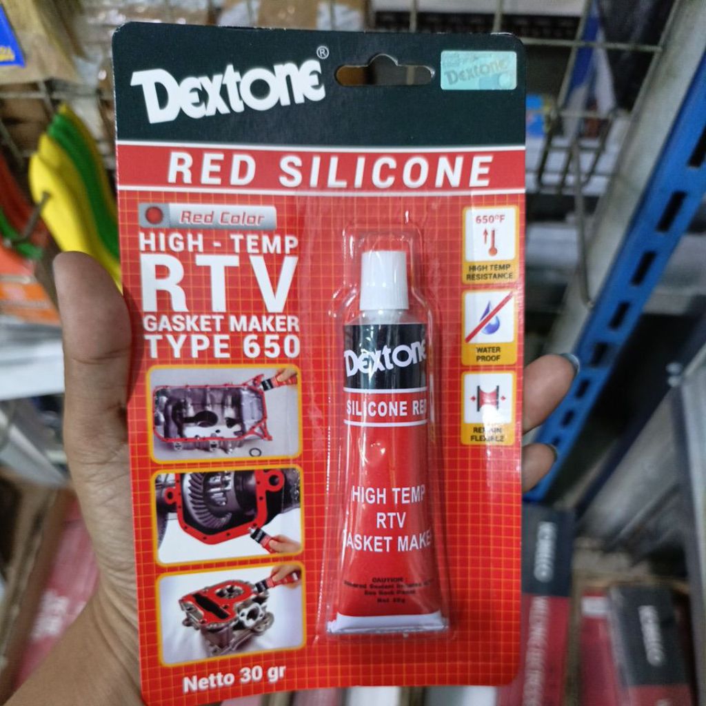 Jual DEXTONE RED SILICONE TYPE 650 30gr 70gr / LEM SILIKONE MERAH ...