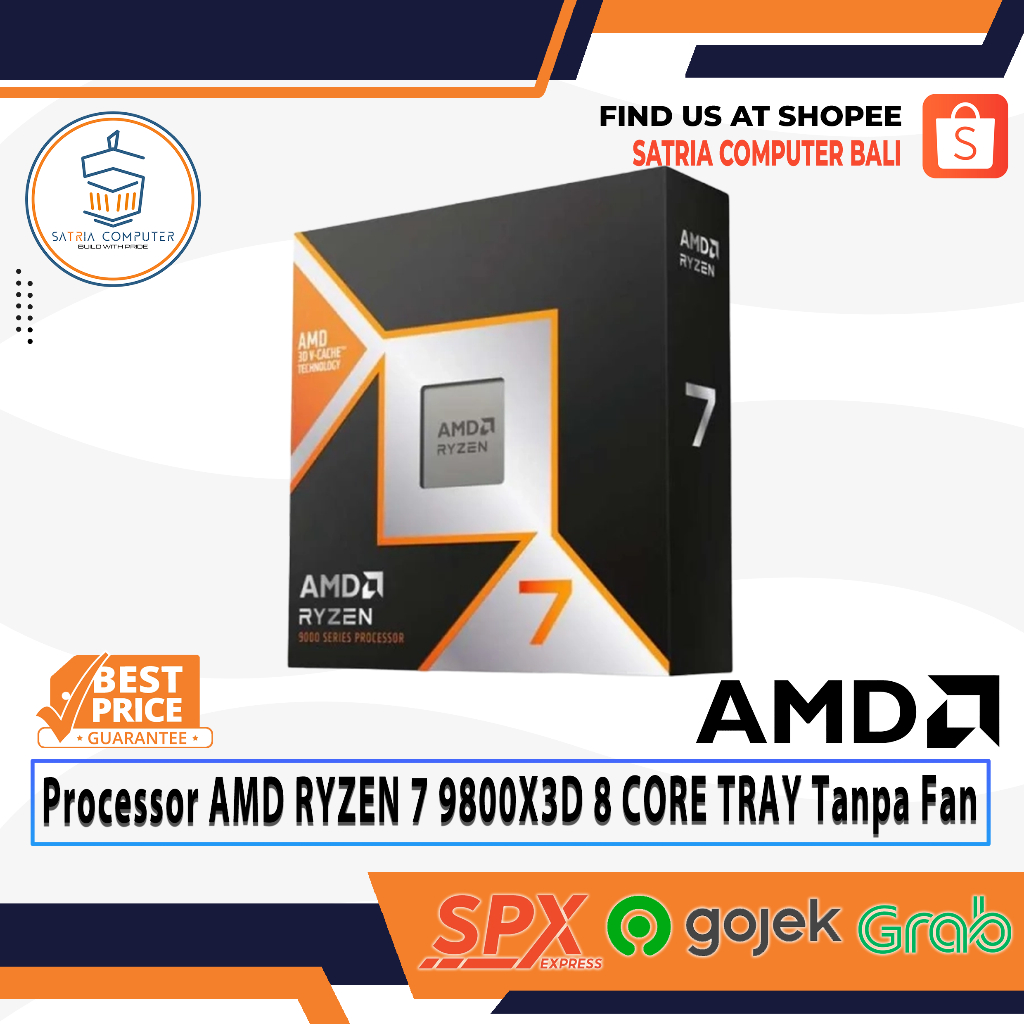 Jual Processor AMD RYZEN 7 9800X3D 8 CORE TRAY Tanpa Fan | Shopee Indonesia