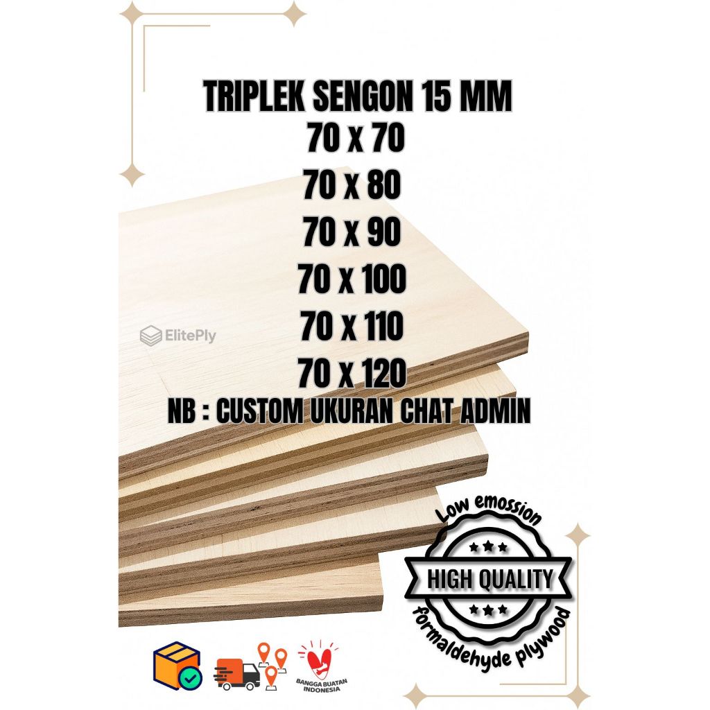 Jual Triplek custom sengon 15mm plywood multiplek halus 2 sisi lebar 70 ...