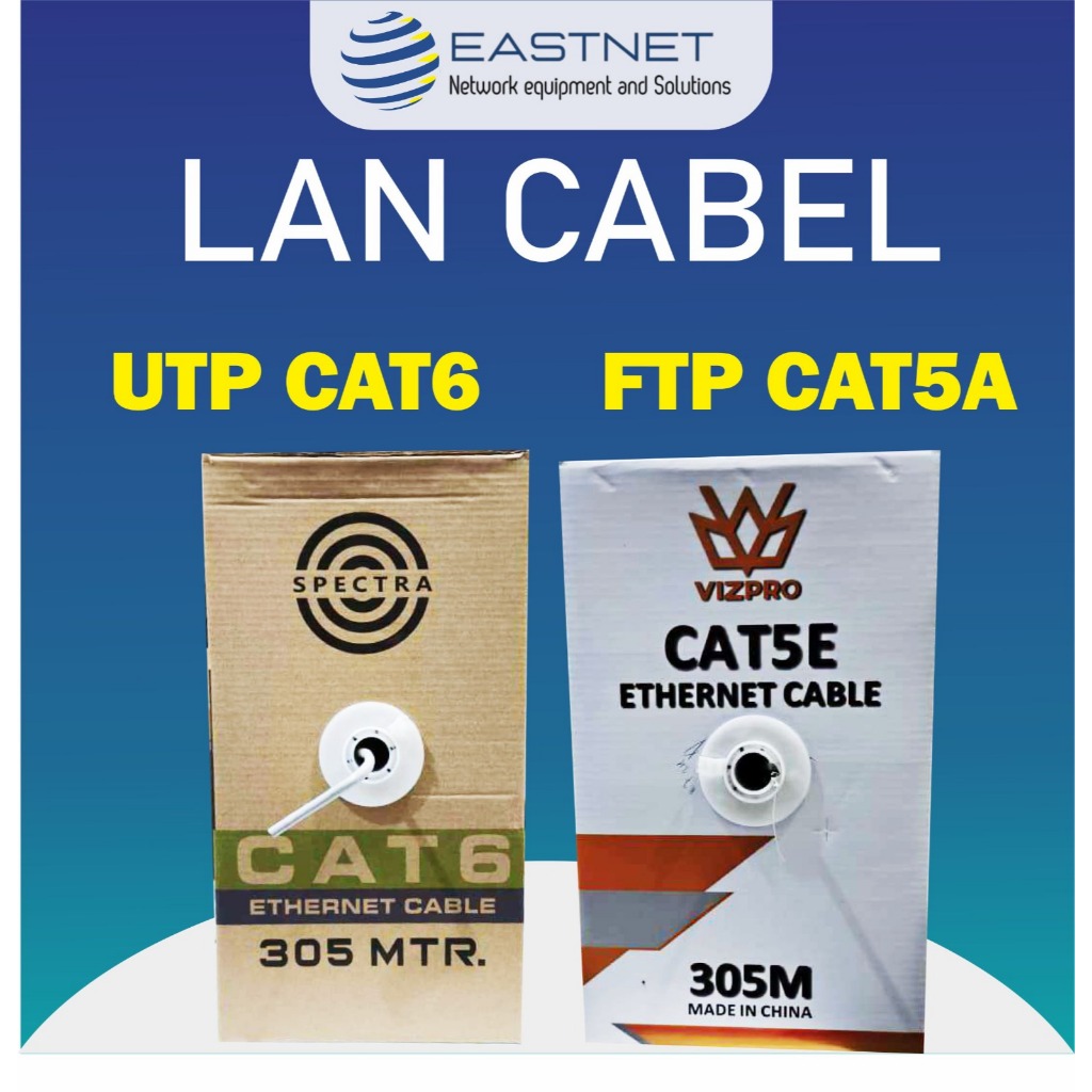 Jual Kabel Lan Cat6 UTP SPECTRA Abu abu 23awg& lan cat5e FTP VIZPRO ...