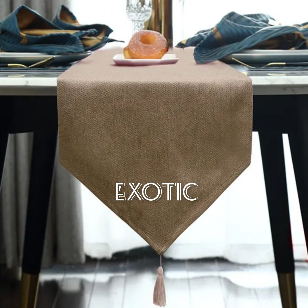 Jual taplak meja / table runner polos minimalis / bahan suede premium ...