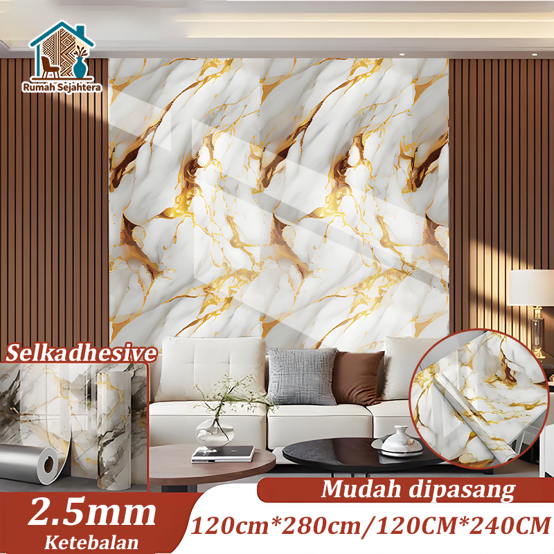 Jual Wallpaper dinding Vinyl Marble 1.2 x 2.8 Meter Tebal 2.5mm ...