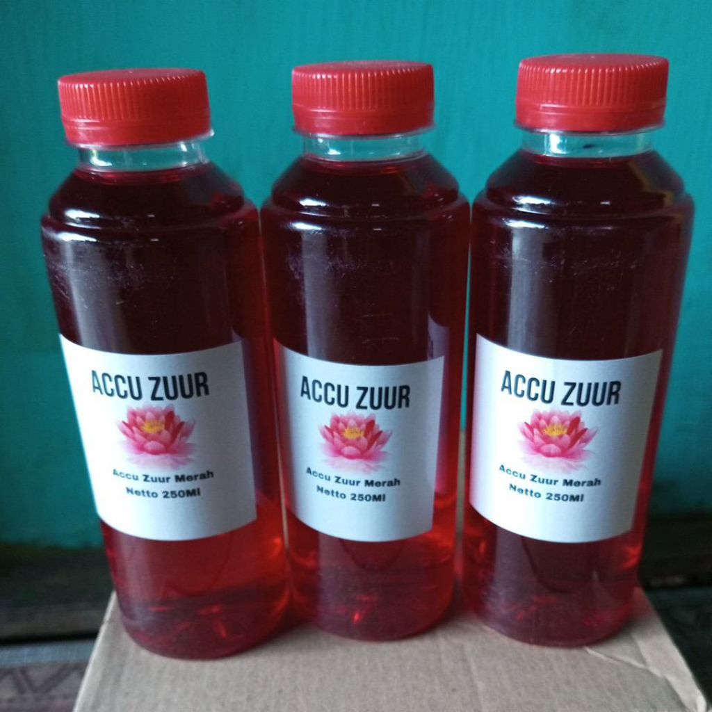 Jual air Zuur air accu air aki merah isi 250 ml | Shopee Indonesia