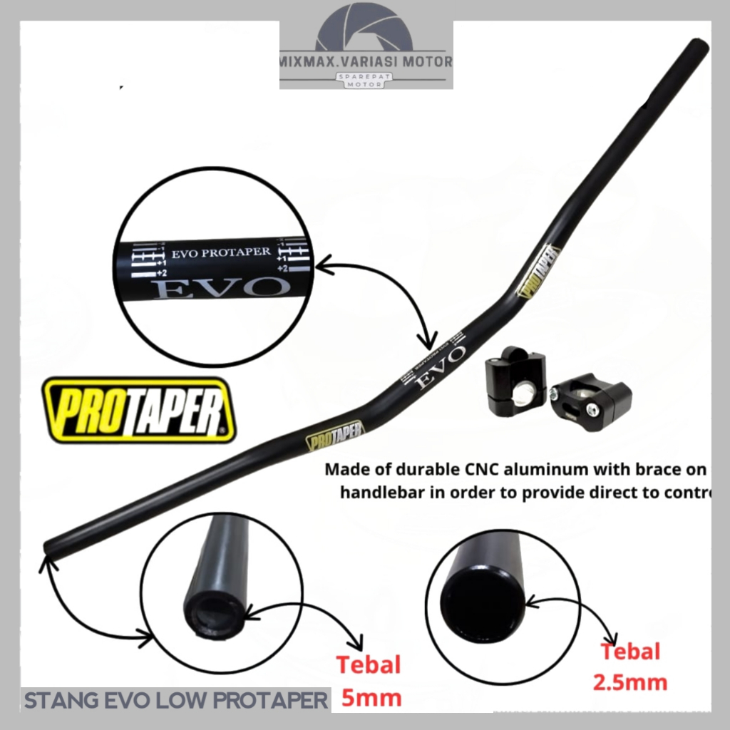Jual PAKET LENGKAP STANG PROTAPER EVO LOW SET+RAISER STANG+HANDGRIP ...