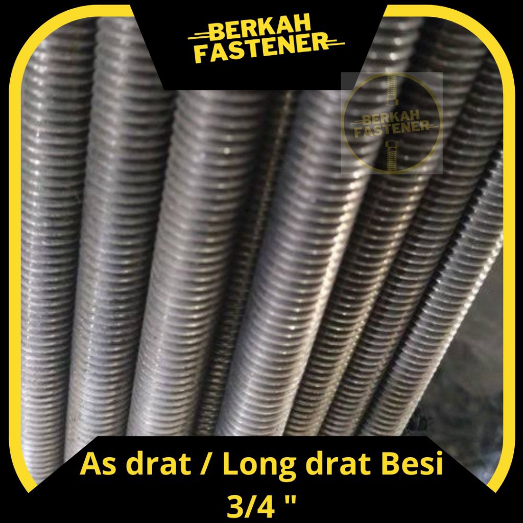 Jual Baut As Drat / Long Drat besi 3/4 " x 1 meter | Shopee Indonesia