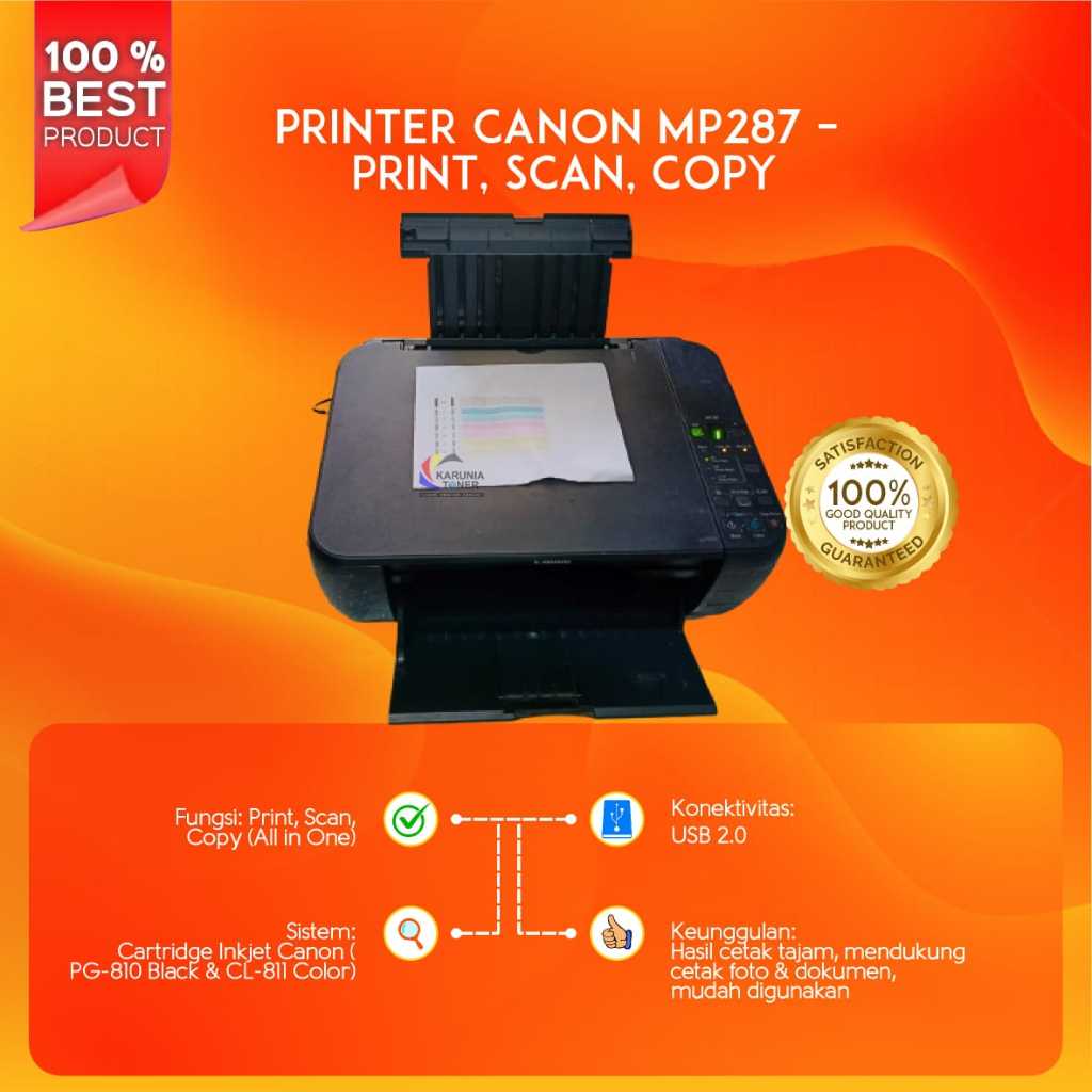 Jual PRINTER CANON MP287 BEKAS SECOND MURAH PRINT SCAN COPY | Shopee ...
