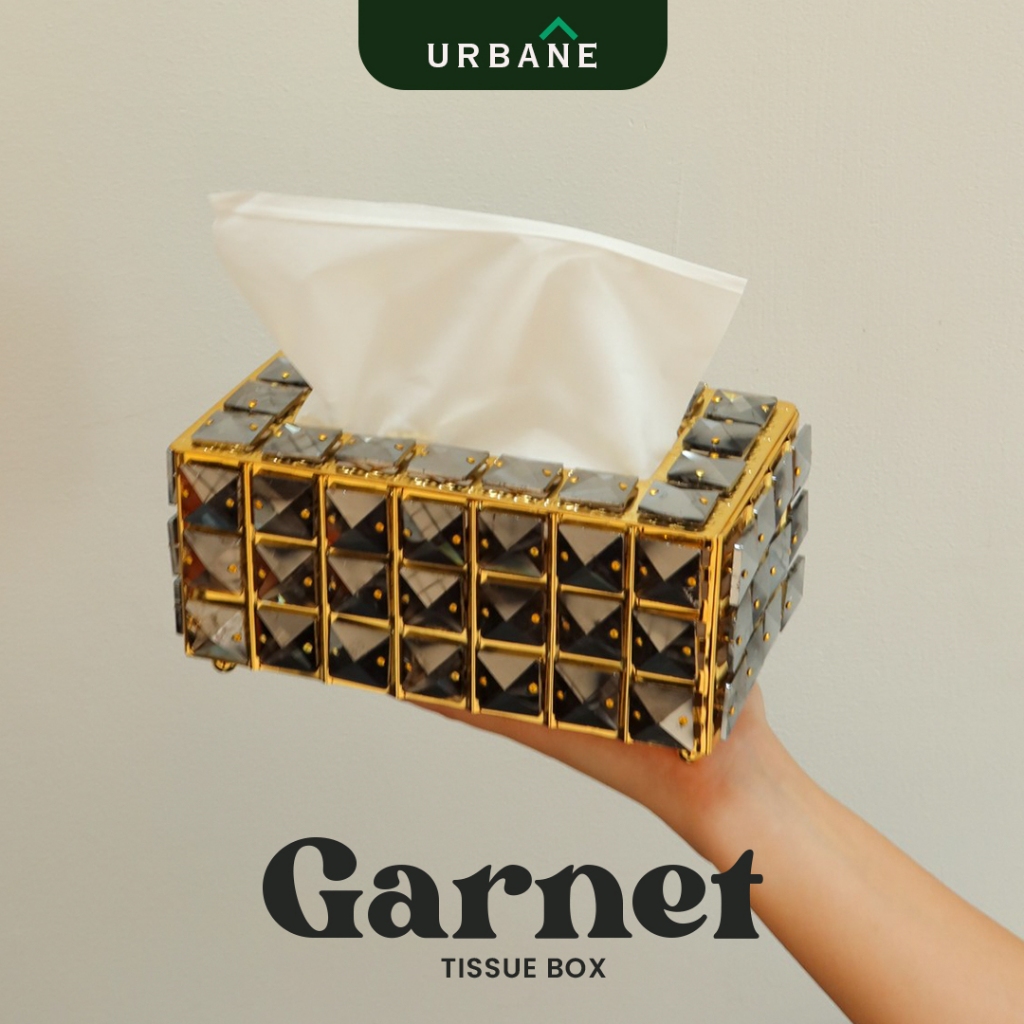 Jual [URBANE] GARNET Crystal Black Tissue Box Kristal Hitam Kotak Tisu ...