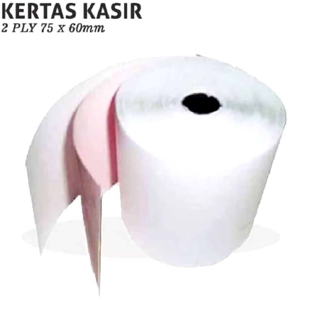 Jual [ 100 roll ] KERTAS REGISTER ROLL | KERTAS STRUK KASIR NCR 75X60mm ...