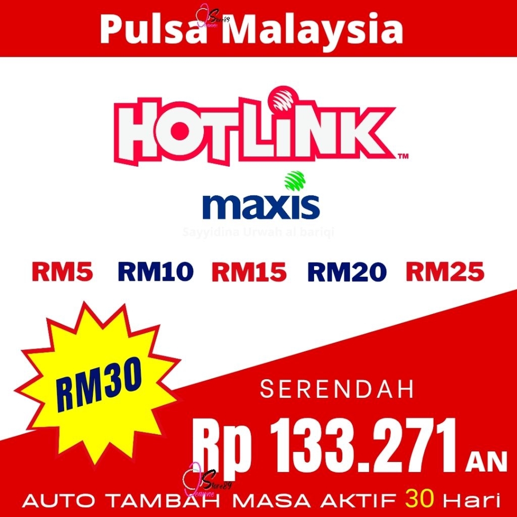 Jual PULSA MALAYSIA Maxis Hotlink [ MURAH ] RM5 - RM10 - RM20 - RM30 ...