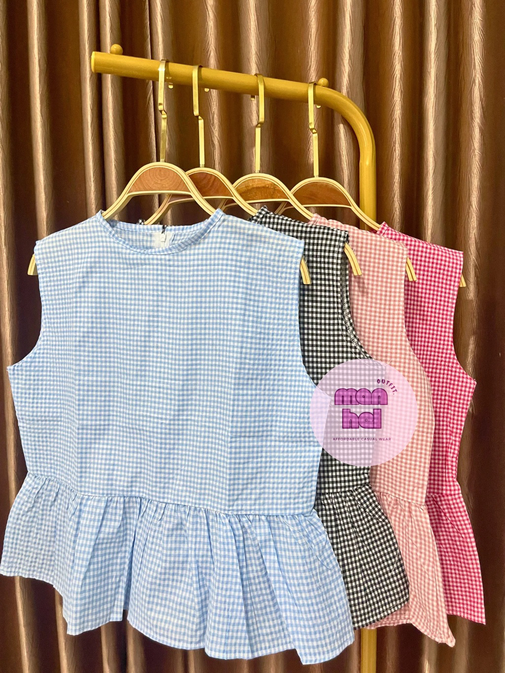 Jual MANHEL - Vest Inner Peplum Top | Inner Motif | Inner Stripe | Vest ...