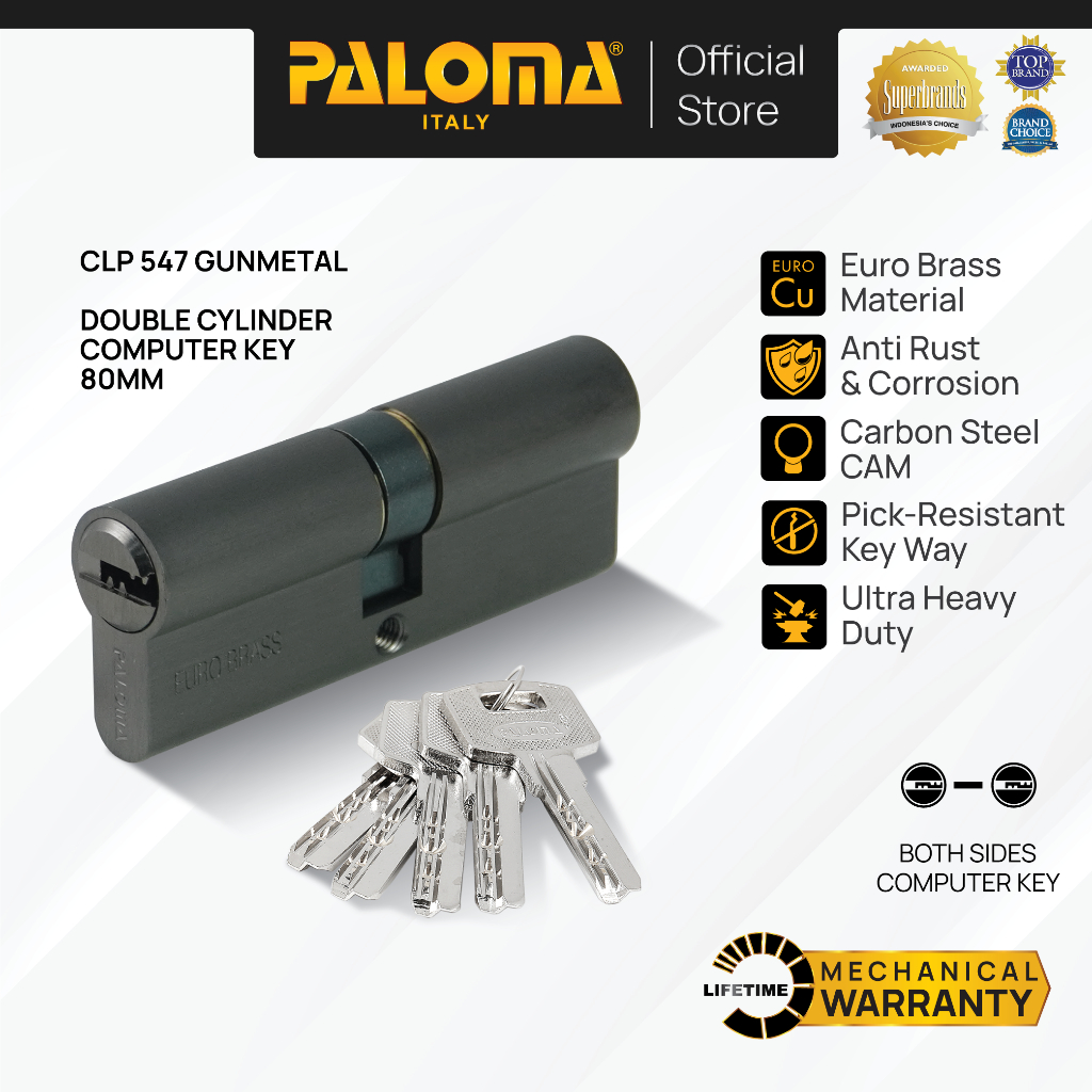 Jual PALOMA CLP 547 Cylinder Kunci Pintu Silinder Anak Computer Key DC ...