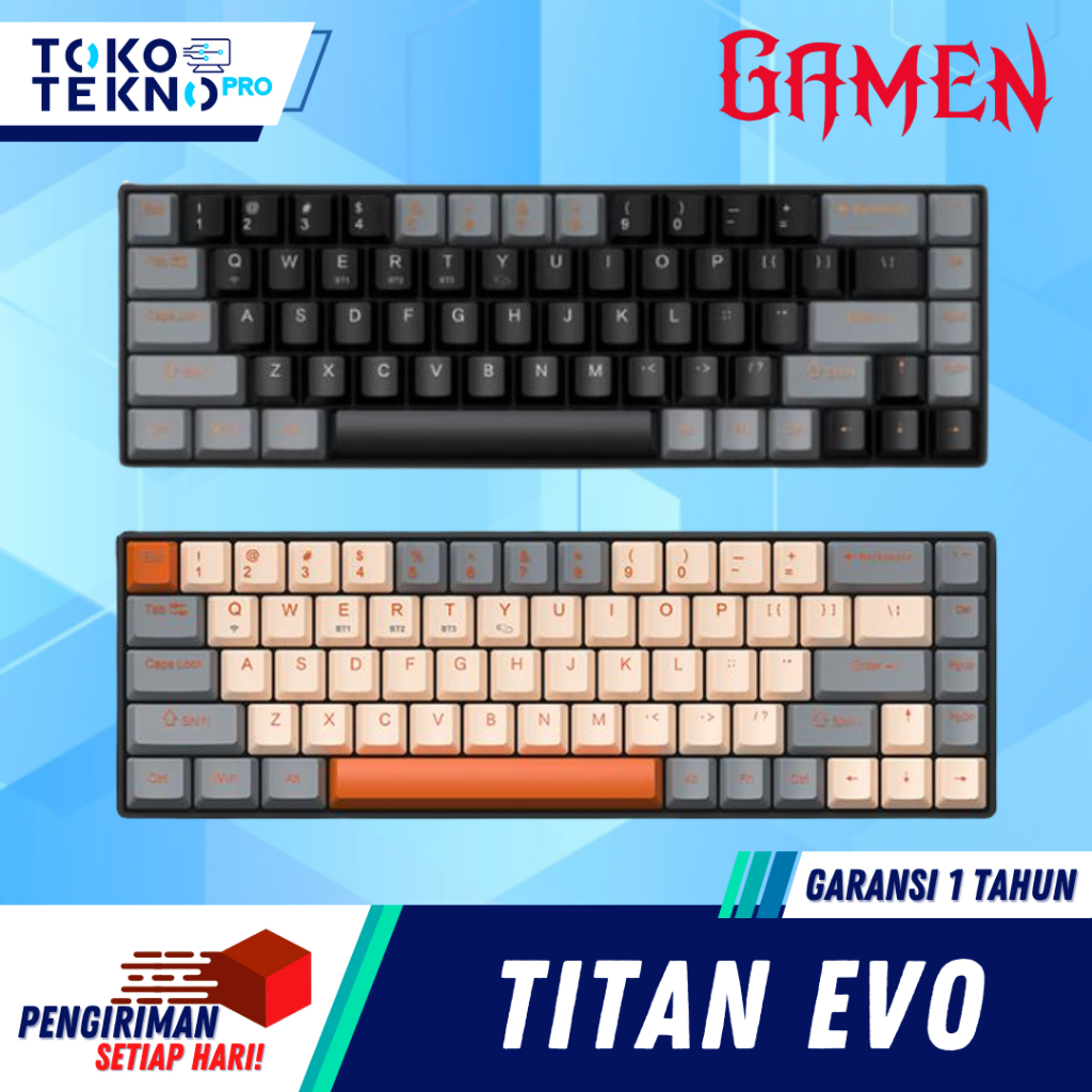 Jual Gamen Titan Evo RGB Wireless Gaming Keyboard 3in1 Connection ...