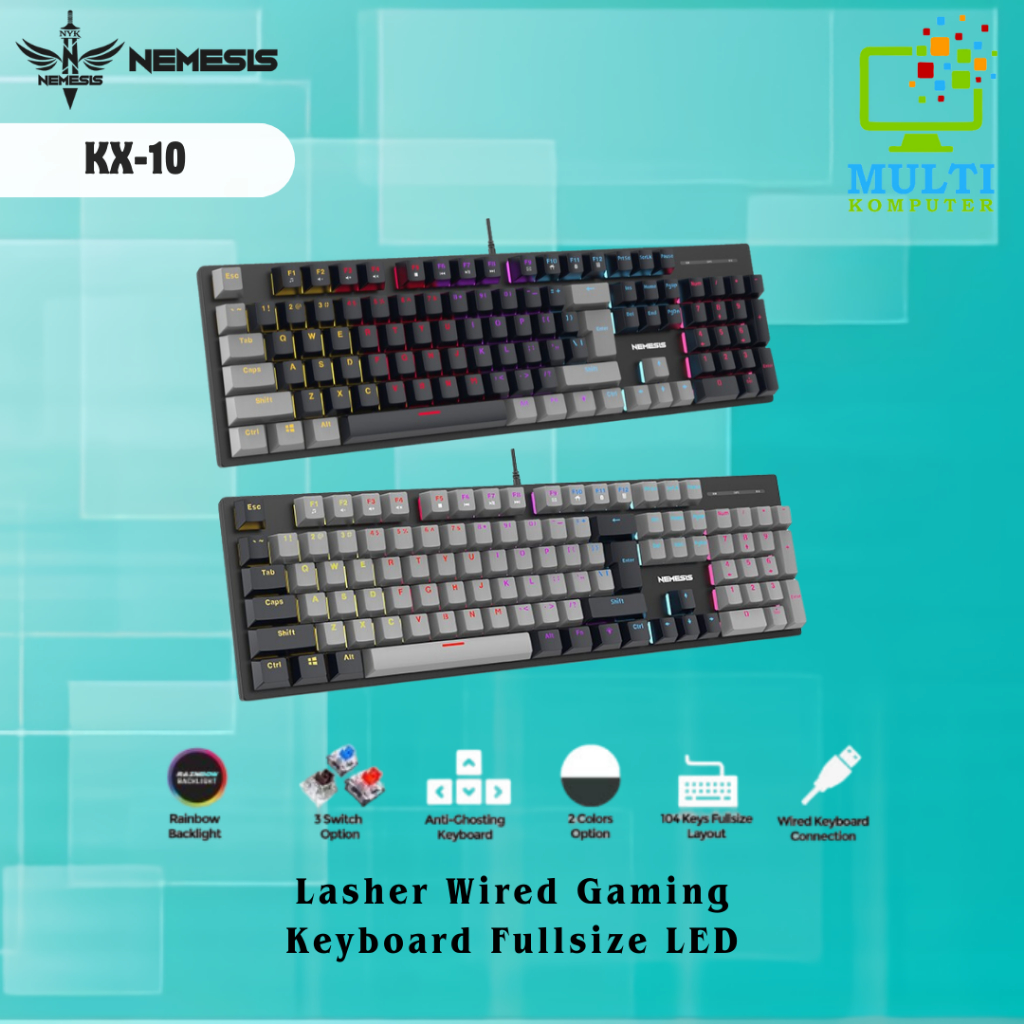 Jual WIRED KEYBOARD - NYK Nemesis KX10 KX-10 Lasher Wired Gaming ...