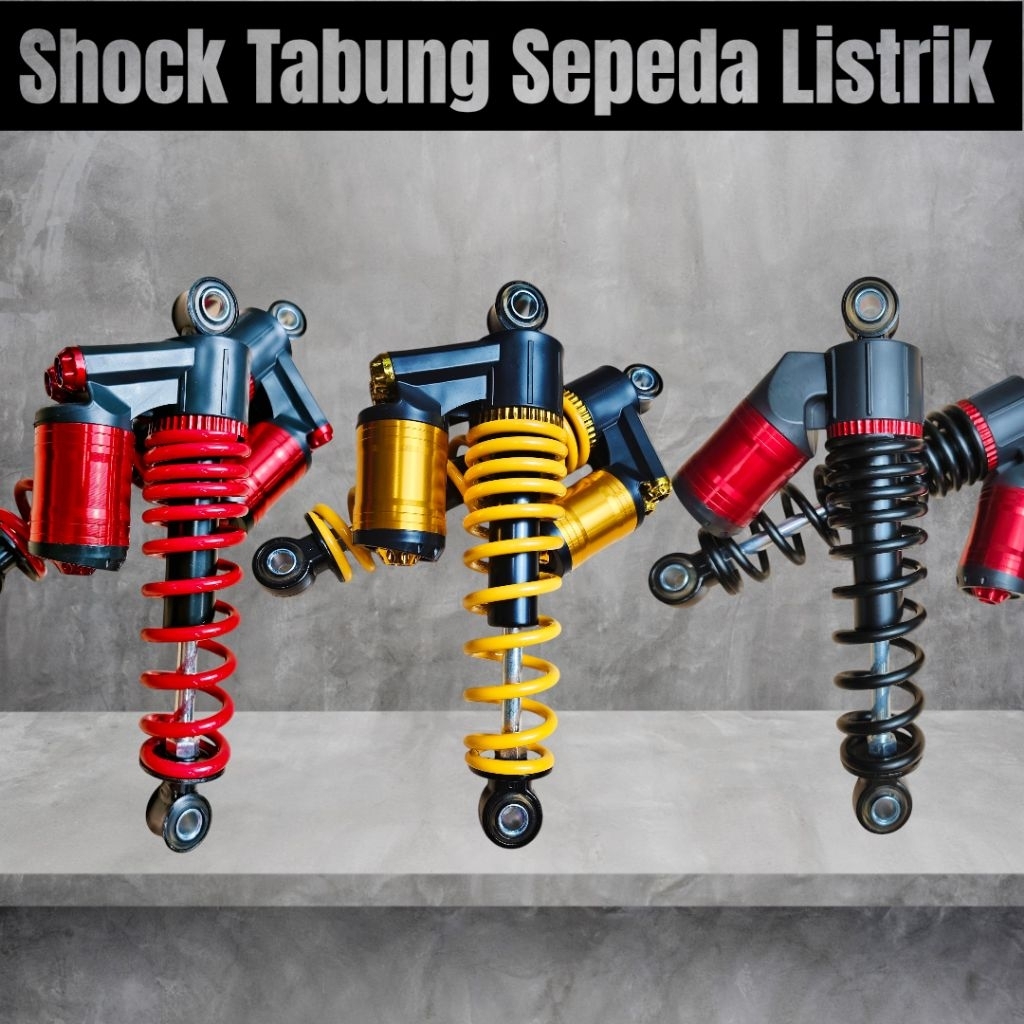 Jual Shock Belakang Sepeda Listrik Variasi Tabung Merah/Abu abu/Gold ...