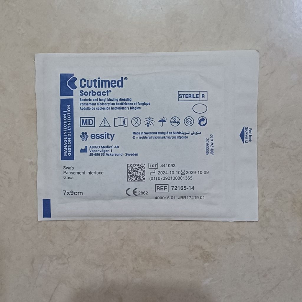 Jual CUTIMED Sorbact Swab 7x9cm Pelindung luka anti bakteri, steril ...