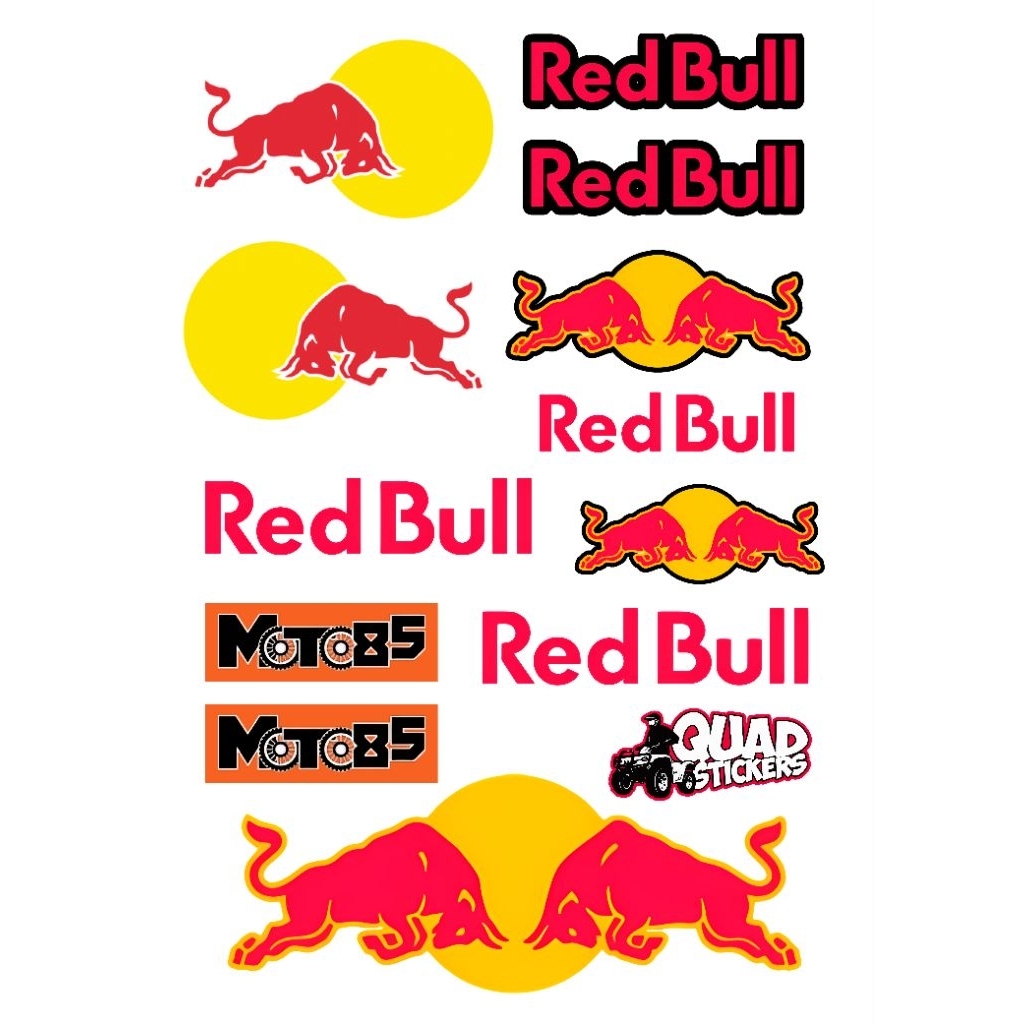 Jual stiker pack logo red bull set kuning 1 set | Shopee Indonesia
