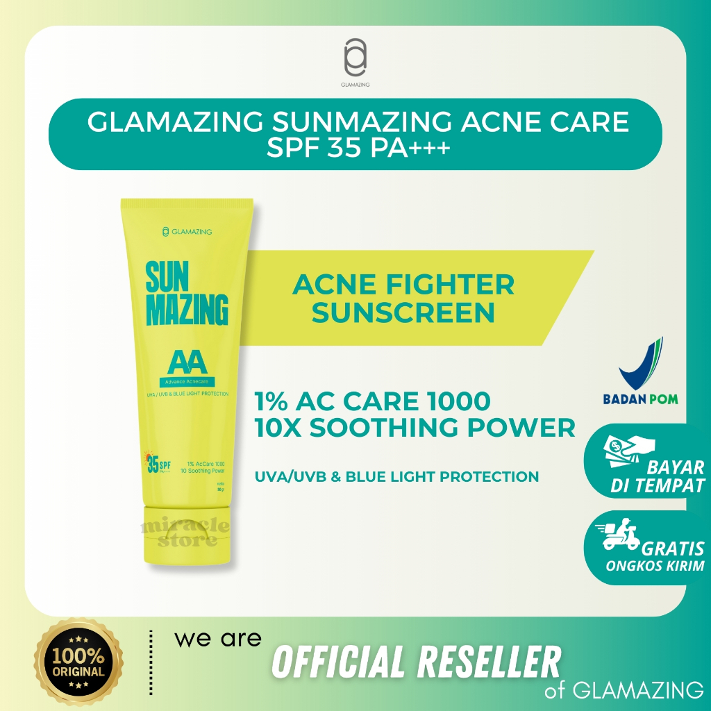 Jual [MIRACLE STORE] SUNSCREEN SPF 35 GLAMAZING AA Glamazing ...