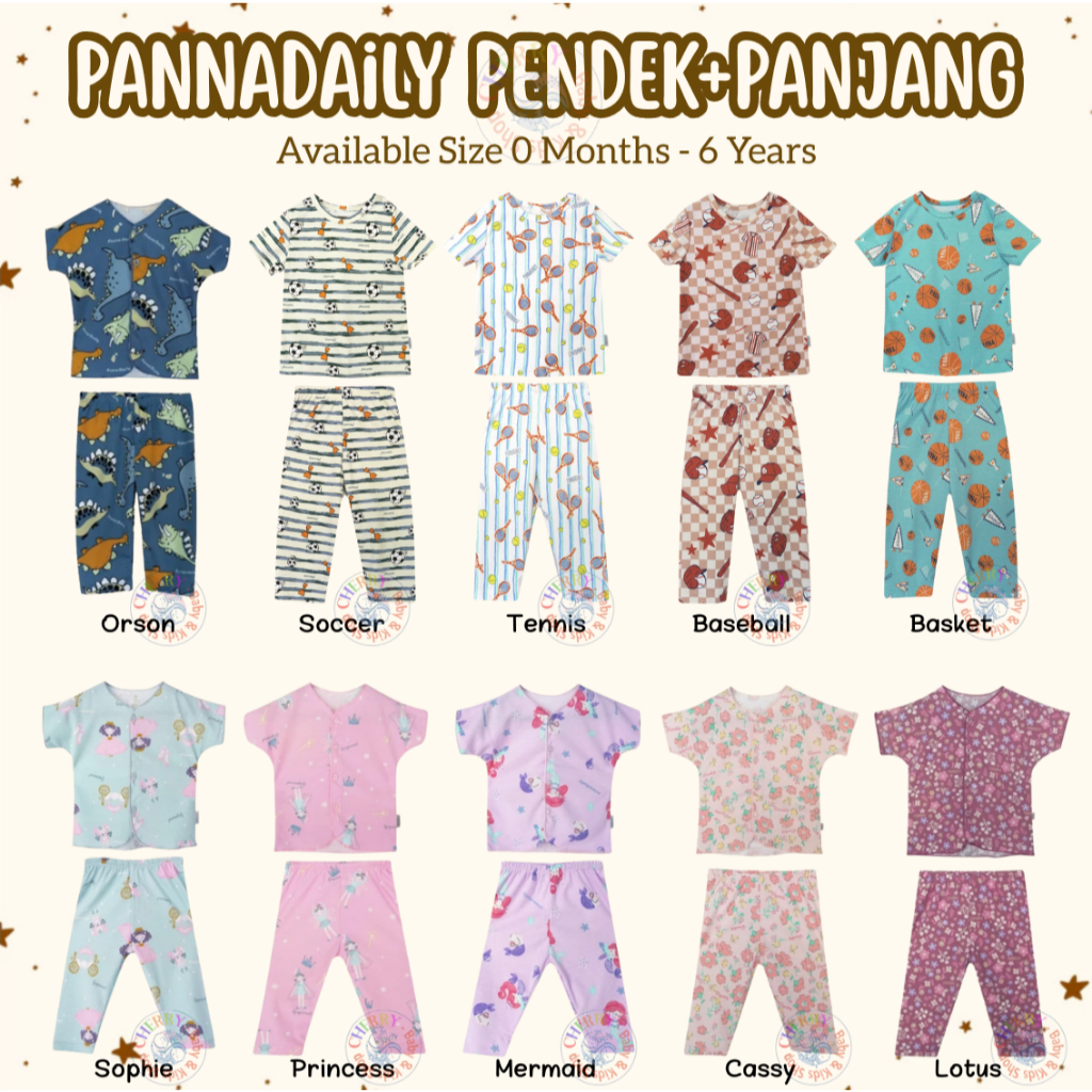 Jual Pannadaily 0-12 Bulan Pendek Panjang Basic Set Floral / Setelan ...