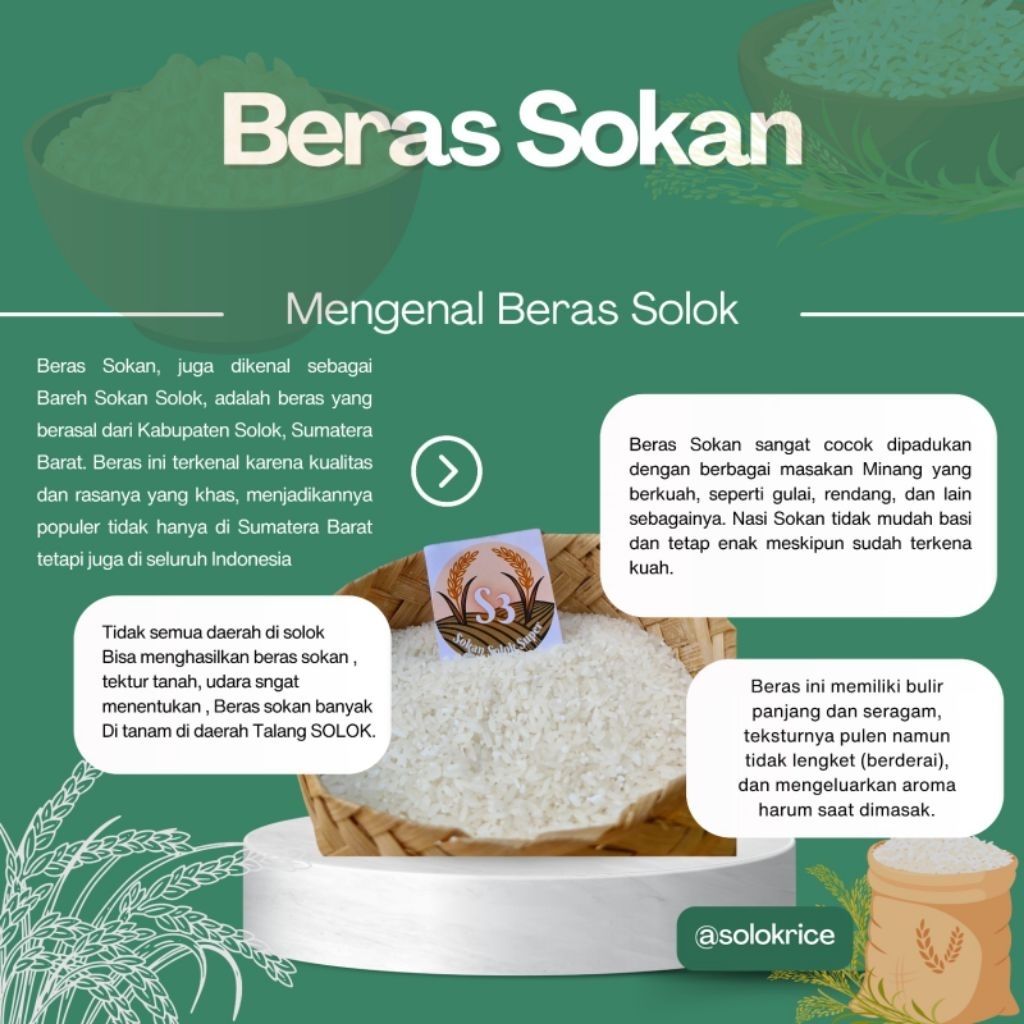 Jual Beras Bareh Sokan Solok Asli Sumbar Padang | Shopee Indonesia